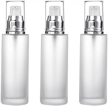 Amazon.com: 4 Pack 30ml/1oz Clear Glass Pump Bottle Empty Square Lotion ...