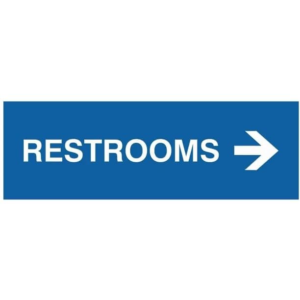 Restroom Right Arrow Sign Foam Board Fixed with PVC Waterproof Sticker ...