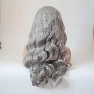 Amazon.com : Silver Gray Lace Front Human Hair Wigs Brazilian Hair Grey ...