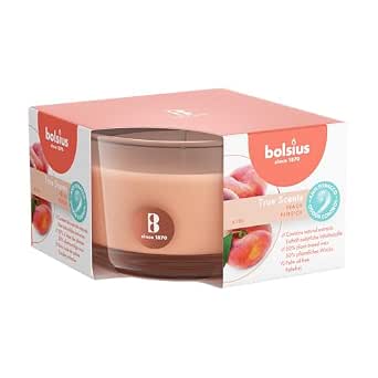 Bolsius Premium Peach Scented Candle in Glass Jar | Imported from ...