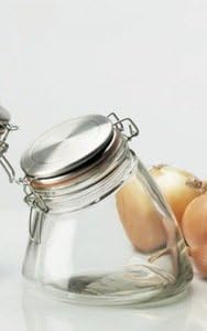 Amazon.com: Slanted Glass Click Lid Kitchen Canister Storage Jar : Home ...