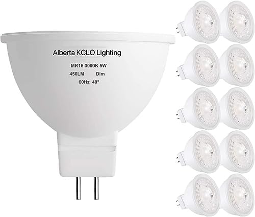 MR16 LED Bulb 3000K Warm White,Dimmable GU5.3 12V 5W 450LM 50W Halogen ...