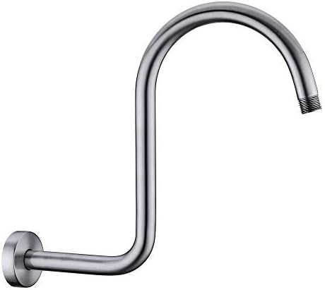 HANEBATH High Rise S Shape Shower Arm and Flange, Brushed Nickel Shower ...
