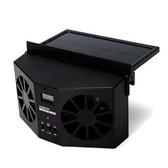 YOMTOVM Solar Powered Car Window Fan, Universal Dual Vent Exhaust ...