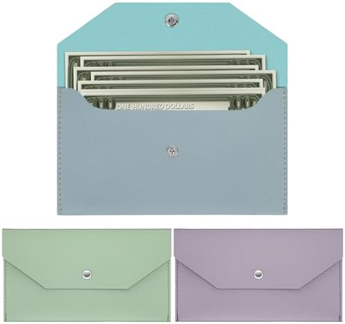 Amazon.com : 3 PCS PU Leather Reusable Budget Envelope Wallet for Cash ...