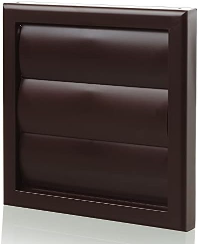 Brown 150mm 6 Inch Plastic External Ducting Gravity Grille Air Vent ...