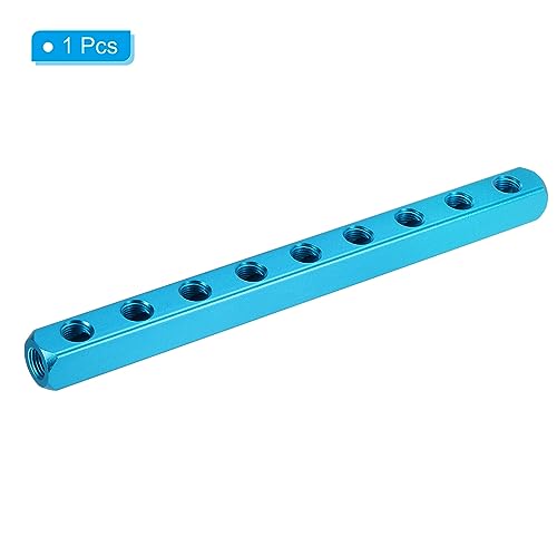 PATIKIL 9 Way 12 Port Air Manifold, G1/4 Inch Aluminum Air Hose Inline ...