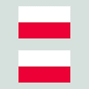Amazon.com: Two Pack Polish Flag Sticker Decal Self Adhesive Vinyl ...