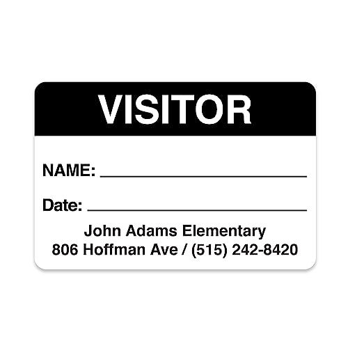Snapklik.com : Personalized Black And White Visitor Pass Stickers / 500 ...