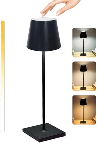 Aiandcc Rechargeable Lamps Full Metal Set of 2, Rechargeable Table ...