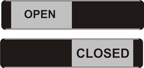 Seco Open/Closed Sliding Sign, 255mm x 52mm - Aluminum/PVC : Amazon.co.uk