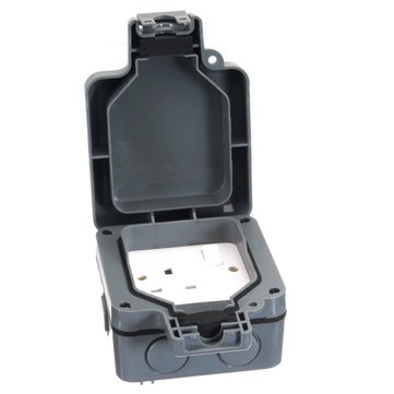 13A 1 Gang Outlet Socket Waterproof Outdoor Storm Switched Socket ...