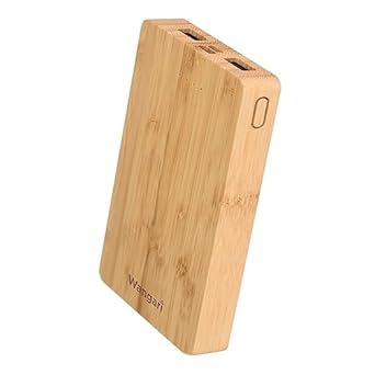 Wangari Aspen 10000mAh Bamboo Power Bank | Fast Portable Charger with ...