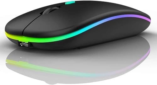 ISMMIK LED Wireless Mouse for Laptop, Rechargeable Computer USB ...