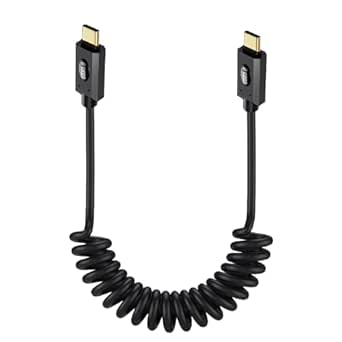 Amazon.com: Kework 3.3ft USB 5.0 Type C Coiled Cable, Bidirectional ...