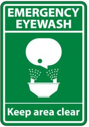 Safety Sign Sticker | Emergency Eye wash - Keep Area Clear Sign, PVC ...