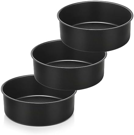 HaWare 8 inch Cake Tin Set of 2, Non-Stick Stainless Steel Cake Pan for ...