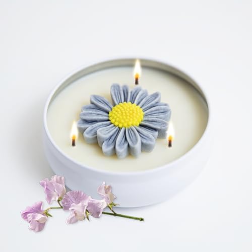 Amazon.com: Daisy Flower Aroma Candle,230G Soy Wax Scented Decorative ...