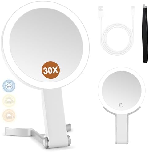 Amazon.com : JJhxr 30X Magnifying Mirror with Lights, 6inch Makeup ...
