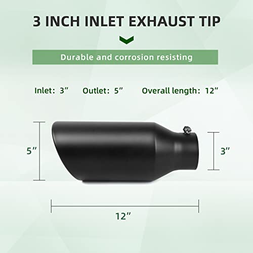 Snapklik.com : AUTOPTIM 3 Inch Inlet Exhaust Tip - 3" X 5" X 12 ...