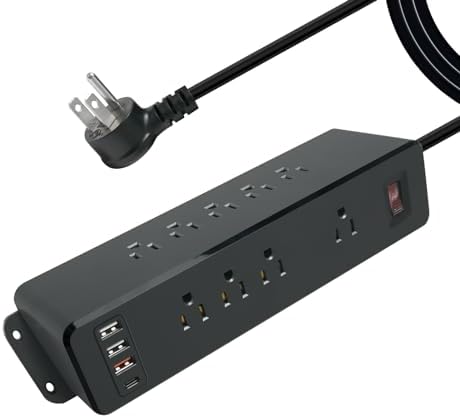 9 Outlets Power Bar with USB C PD 20W, HdcTek Wall Mount Triangle ...