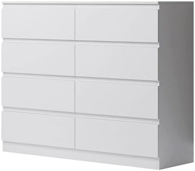 FWStyle Matt White XL 8 Drawer Chest.Modern Bedroom Furniture Chest of ...