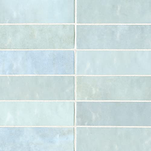Bedrosians Cloe Gloss Ceramic Tile 2.5" x 8", Baby Blue (76-Pack, 10.64 ...