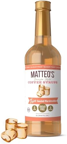 Amazon.com: Matteo's Barista Style Sugar-Free Coffee Syrup, Toasted ...