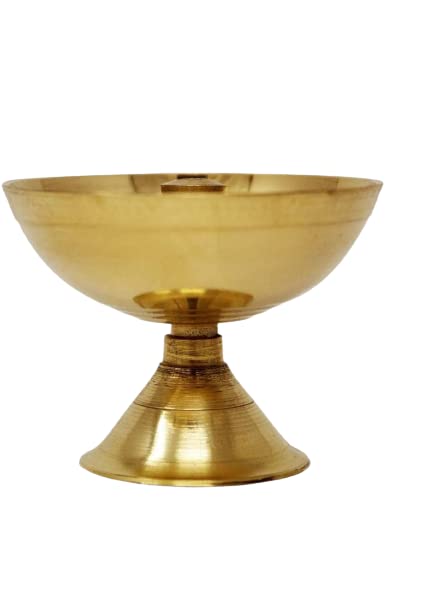 Buy Brass Kamal Akhand Diya/Deep/Oil Lamp for Pooja Purpose and Diwali ...