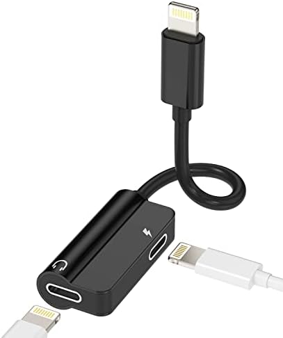 Lightning Headphone Adapter Iphone Charger Dongle(2in1)Audio Charge ...