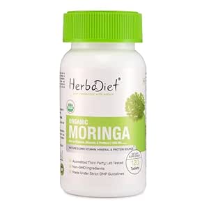 Organic Moringa Leaf Powder 120 Tablets | 100% Certified Moringa Oleifera | Rich in Antioxidants ...