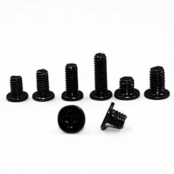M1.2/M1.4/M2/M3/M4/M5/M6 Black Phillips Utrathin Flat Head Laptop Notebook Screw (M4 x 3mm, Head ...
