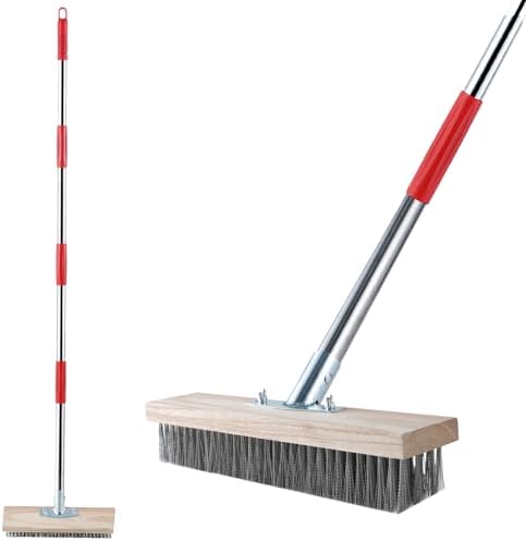 Amazon.com: Mitclear Heavy Duty Wire Broom with Telescopic Handle(57IN ...