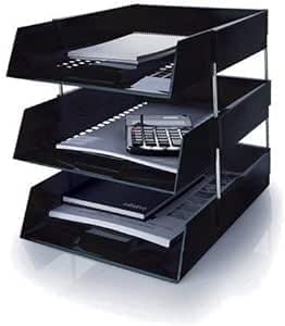 Nobel Plastics Filing Storage Letter Trays with Metal Risers - Desk ...