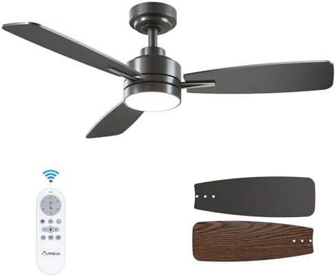 Amazon.com: ULG Ceiling Fans with Lights, 42 Inch Bedroom Ceiling Fans ...