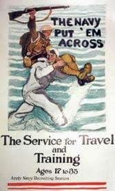 Amazon.com: Memama Navy Put 'Em Across | Poster No Frame Board for ...