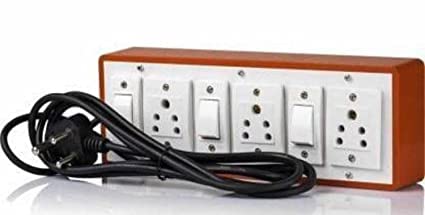 Buy M/S Electric House- Plastic Brown Extension Board Multi Outlet ...