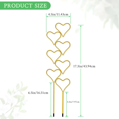 Snapklik.com : 3pcs Plant Trellis Indoor Heart Gold Metal Mini Garden ...