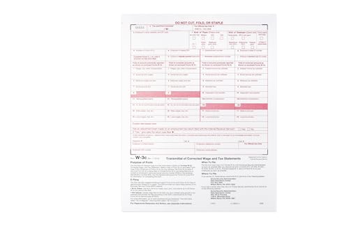 Snapklik.com : W-3C Transmittal Of Corrected Income Laser Tax Form Wage ...