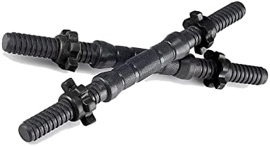 PASCAL 15-Inch Dumbbell Rod with Plastic Nuts Weight Lifting Bar Black ...