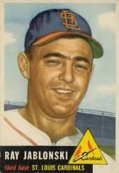 1953 Topps Regular (Baseball) Card# 189 Ray Jablonski of the St. Louis ...