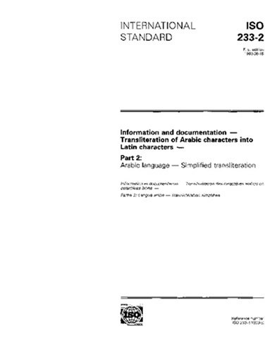 ISO 233-2:1993, Information and documentation - Transliteration of ...