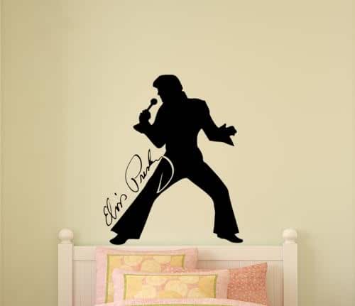 Amazon.com: Elvis Wall Decal, Elvis The King Wall Sticker, Music Room ...