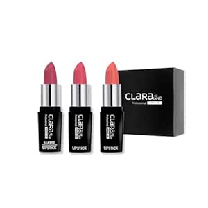 Amazon.com : Claraline Matte Lipstick Makeup Set for Women, 3 Pcs, Bon ...