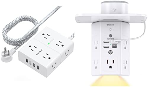 Amazon.com: One Beat 8 Outlet Power Strip with One Beat 5 Outlet Surge ...