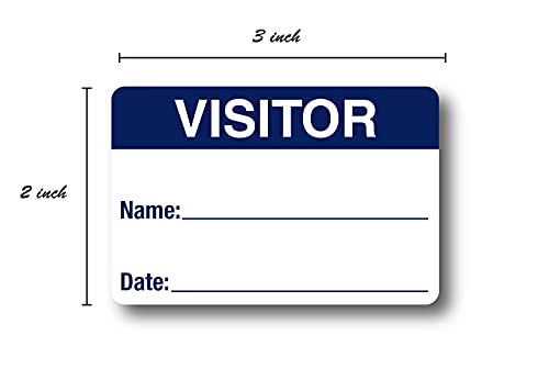 Snapklik.com : Blue White Visitor Labels/Blue And White Identification ...