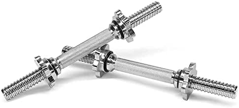 Buy SDF 14 Inches Chrome Metal Threaded Dumbbell Rods with Locks Online ...