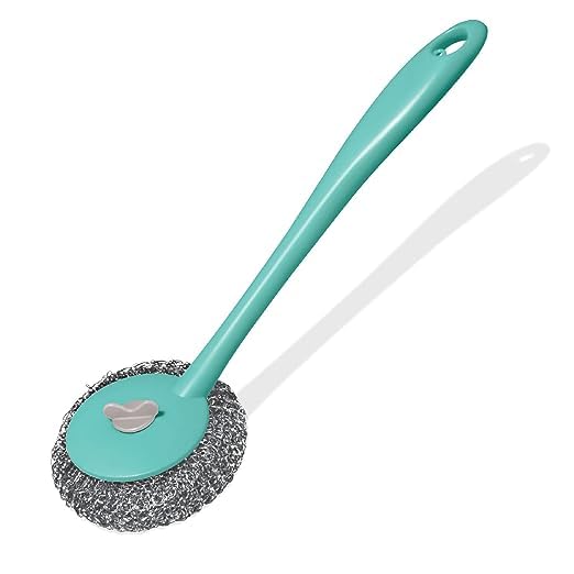 La Bella Stainless Steel Scrubber with Handle | Bartan Juna with Long ...