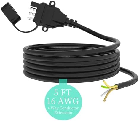 Amazon.com: Gubrdfrsod 16AWG 5FT Trailer Wiring Harness 4 Pin Flat ...