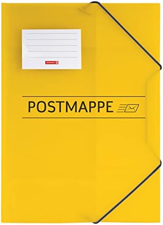Idena Postmappe - DIN A4, gelb, aus Kunststoff PP mit Gummizug, 1 Stück ...
